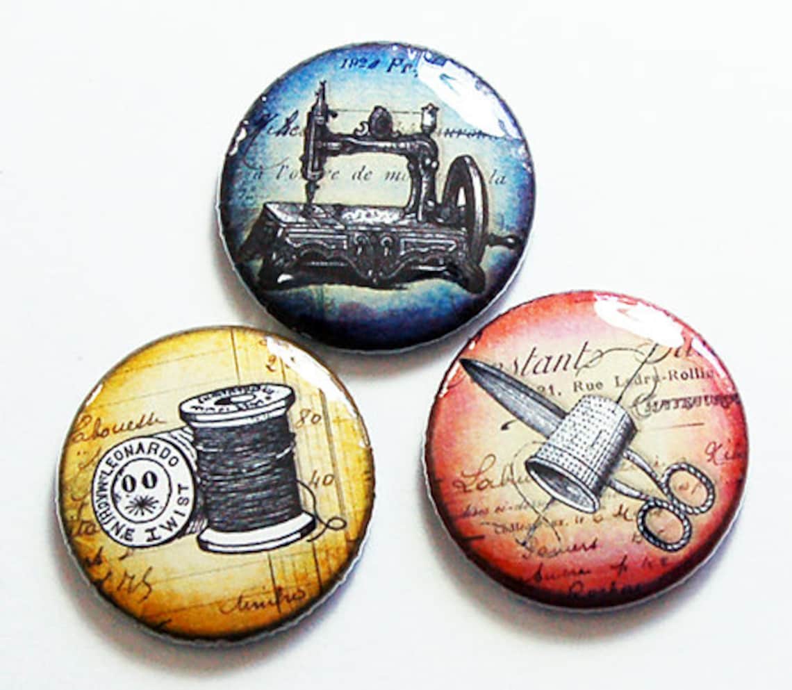 Sewing Magnets Magnet Trio Gift for Sewer Loves to Sew | Etsy