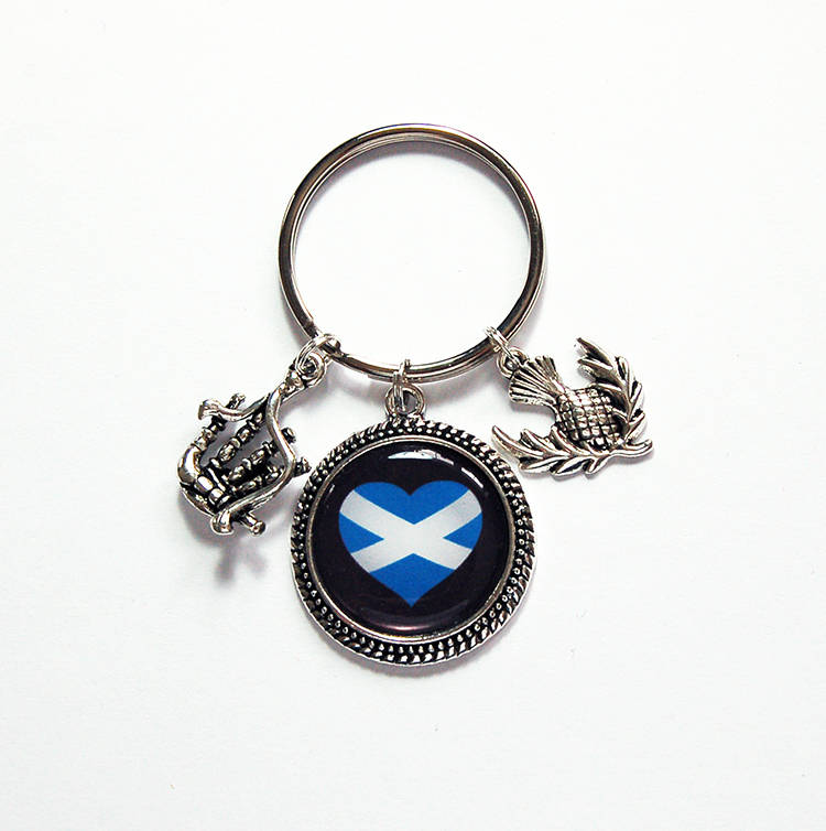 Scotland Keychain Bagpipes Scottish Thistle Saltire Flag - Etsy Canada