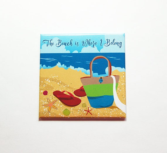 Beach Magnet Fridge Magnet Stocking Stuffer Bright Colors | Etsy