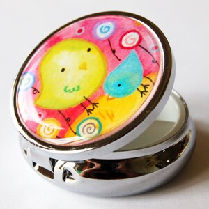 Pink & Yellow Pill Case for Your Purse, Travel Pill Box, Cute Gift for ...