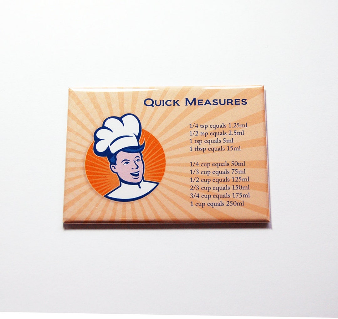 Kitchen Magnet, Quick Measure, Baking Guide, Conversion Chart, Cups to ...