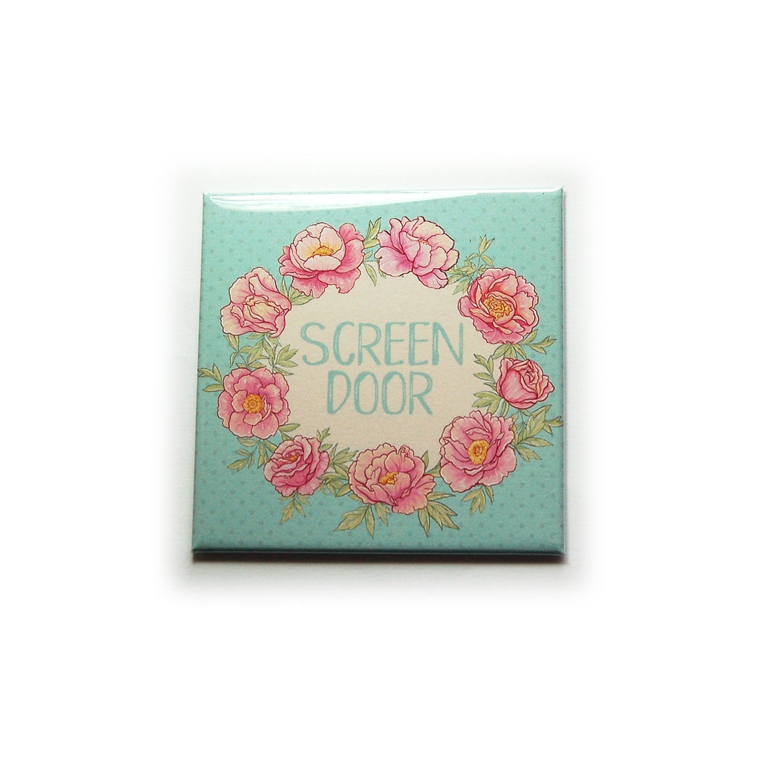Screen Door Warning Sign With Pink Rose Design, Don't Walk Through Your ...