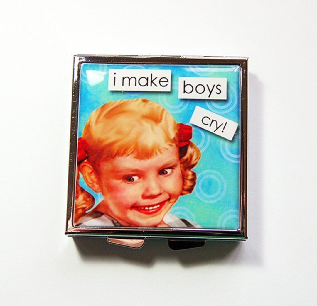 Square Pill Box I Make Boys Cry, Funny Pill Case for Purse, Gift for ...