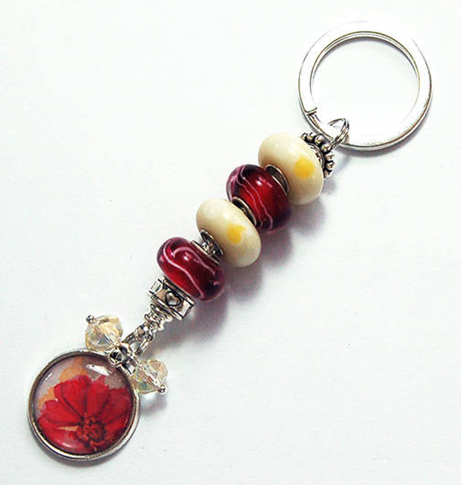 Flower Keychain Floral Keyring Keychain for Her Stocking - Etsy Canada