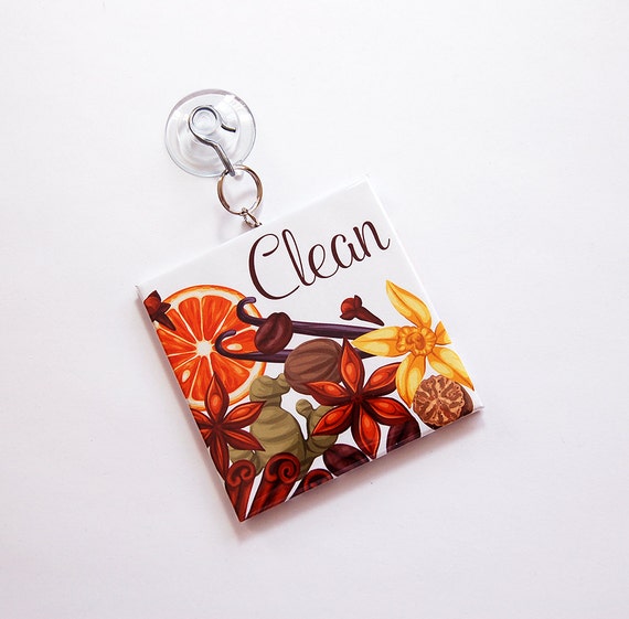 Dishwasher sign with suction cup Dirty Dishes Sign Clean | Etsy