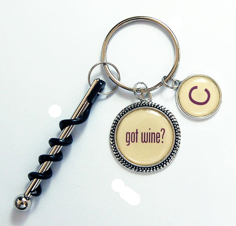Got Wine Keychain Monogram Keychain Corkscrew Keychain - Etsy