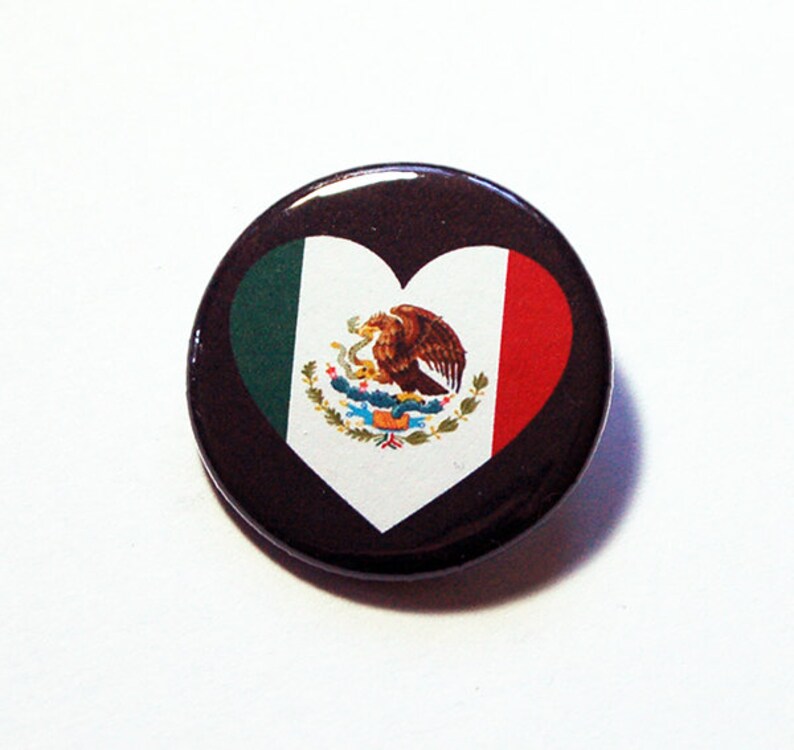 Mexico Pin, Pinback Buttons, Lapel Pin, I Love Mexico, Mexican Flag Pin ...