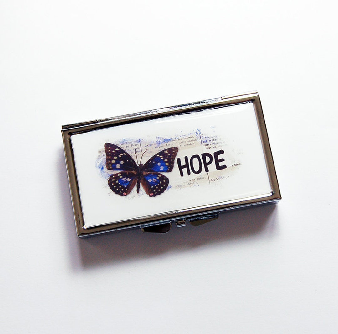 Butterly Hope Pill Box 7 Day Pill Case for Purse Pill Case - Etsy