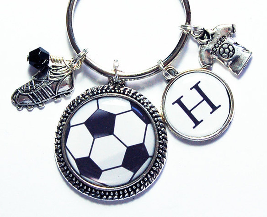 Monogram Soccer Keychain Keyring With Charms Football - Etsy