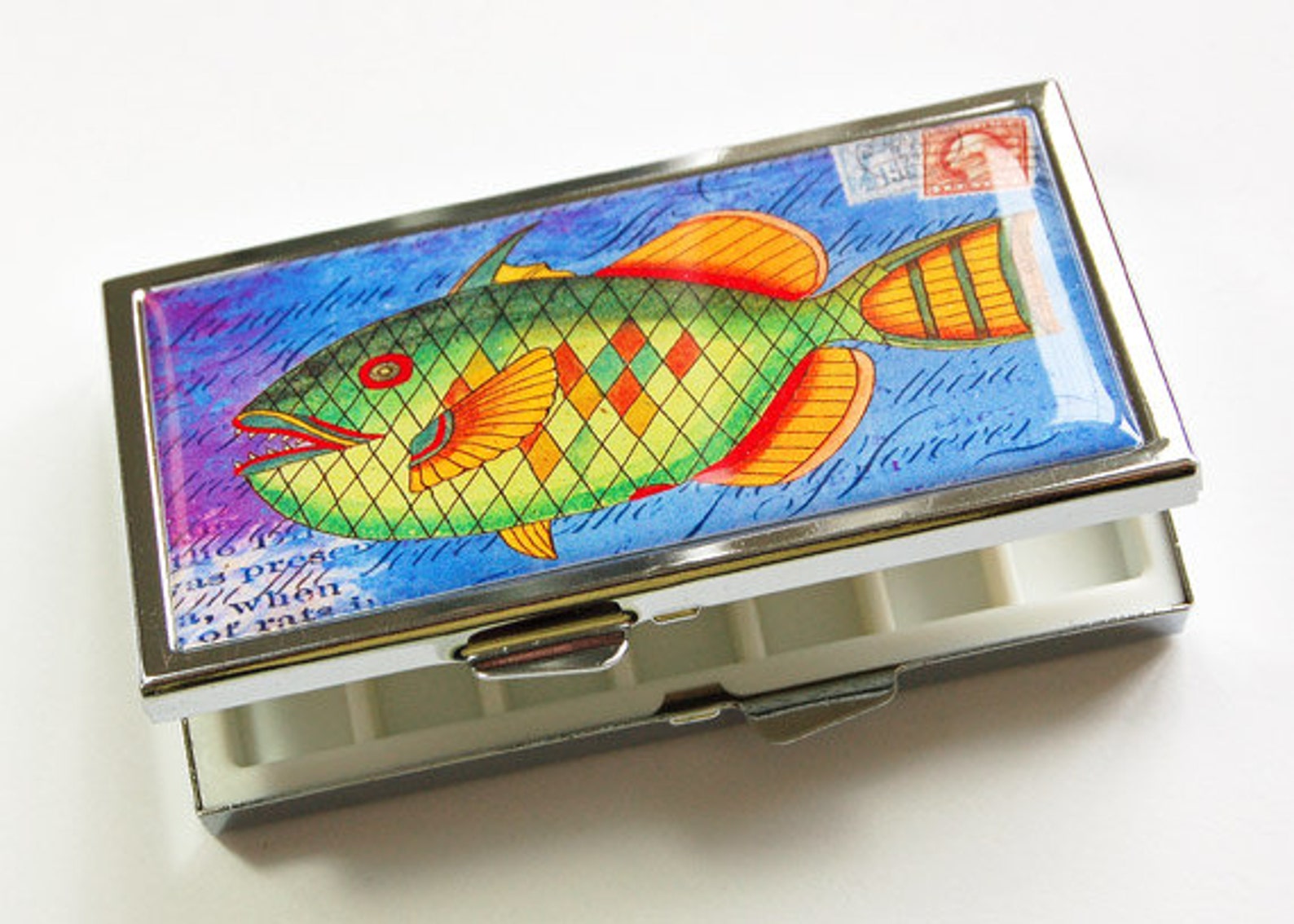 7 Day Pill Box Pill Case Fish Pill Case 7 Sections 7 Day - Etsy