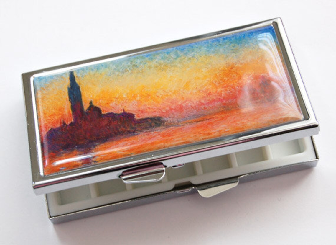 Monet Pill Box, Pill Case, Pill Box, Monet, 7 Day, 7 Sections, Fine Art ...
