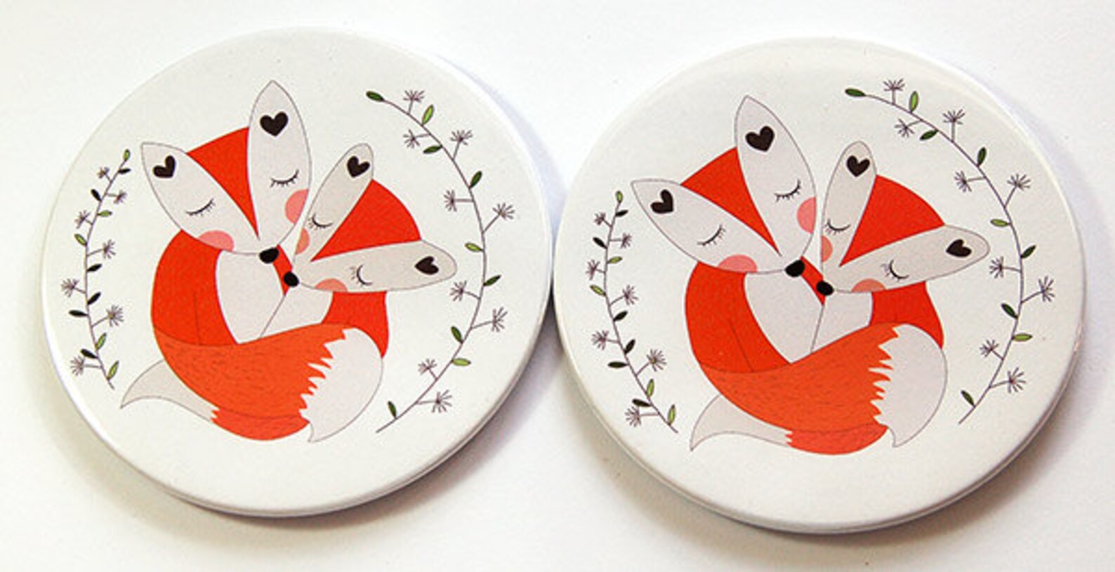 Fox Coasters Drink Coasters Coasters Foxes Coaster Set - Etsy
