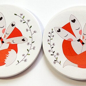 Fox Coasters, Drink Coasters, Coasters, Foxes, Coaster Set, Love ...