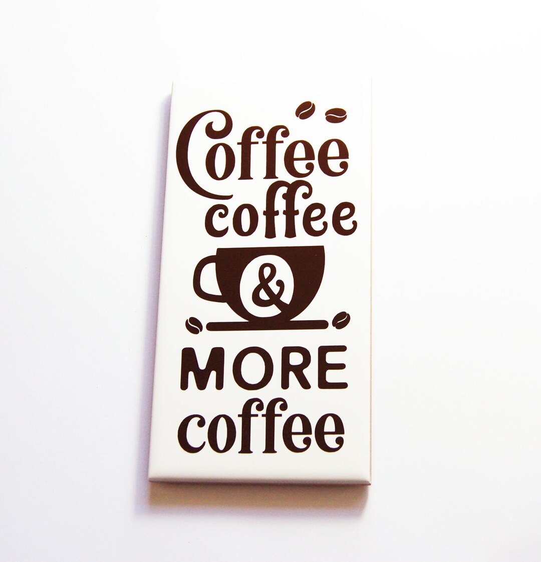 Coffee Kitchen Sign, Brown & White Ceramic Sign, Loves Coffee, Vinyl on ...