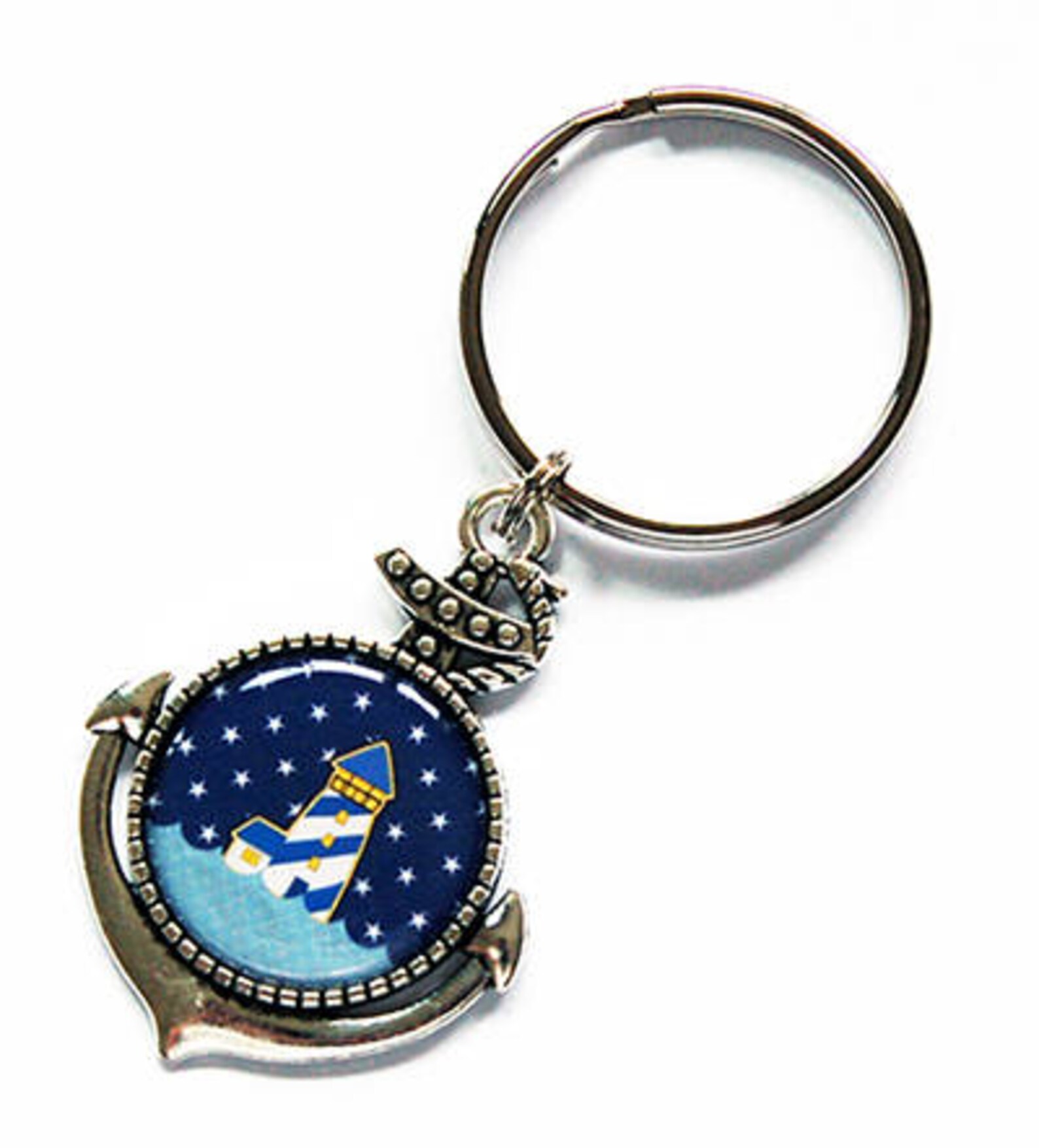 Lighthouse Key Ring Keychain Keyring Anchor Keychain - Etsy