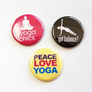 Yoga Magnets, Button Magnets, Yoga, Locker Magnets, Kitchen Magnets ...