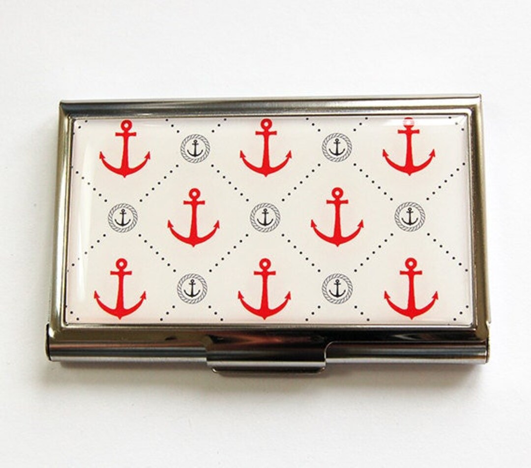 Business Card Case Anchor Card Case Nautical Business Card - Etsy