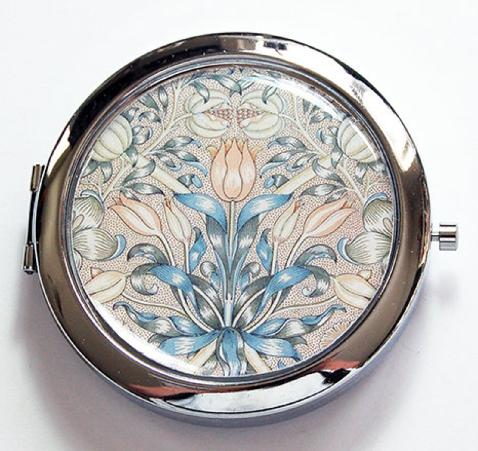 Pill Box With Mirror Floral Mirror Pill Case With Mirror - Etsy