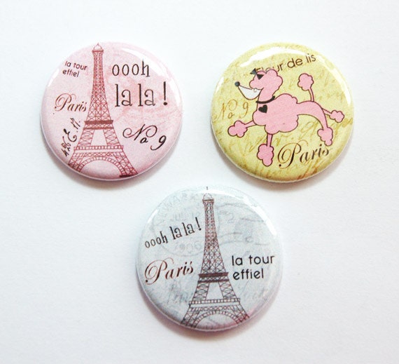 Paris Magnet Set Paris Themed Magnets With Eiffel Tower and - Etsy