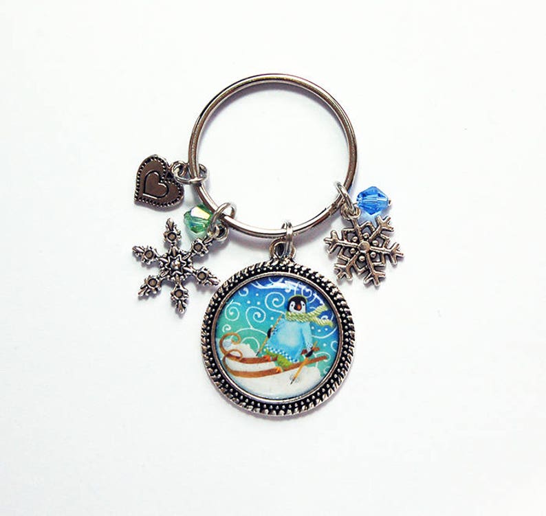 Penguin Keychain Cute Keychain Penguin Keyring Stocking - Etsy