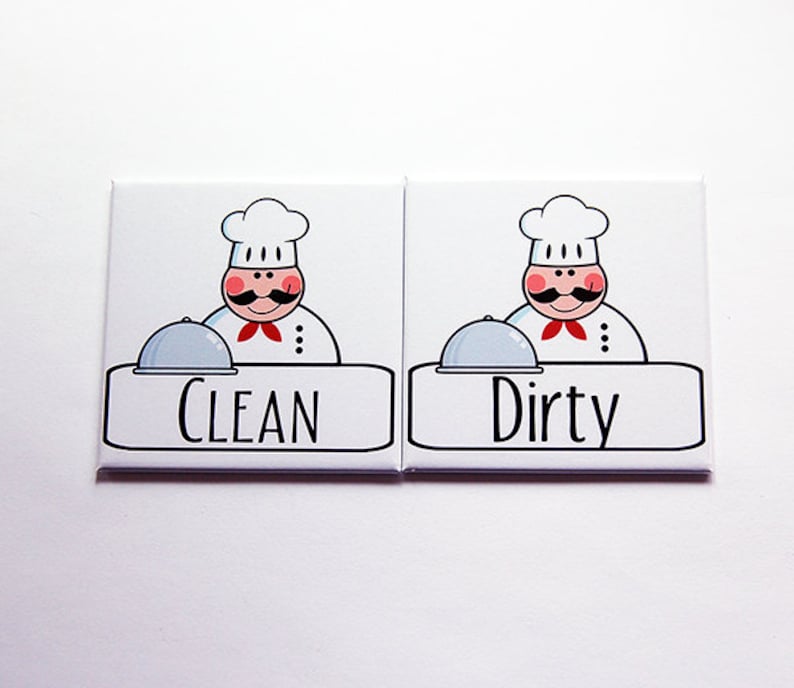 Clean Dirty Magnets Dishwasher Sign Chef Dirty Dishes - Etsy