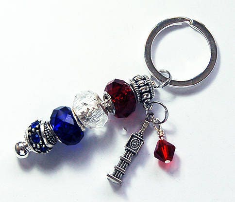 England Keychain Big Ben Keychain Beaded Keychain European - Etsy