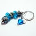 Rhinestone Keychain, Keychain for Women, Beaded Keychain, Blue Green ...