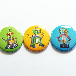 Trio of Robot Magnets, Stocking Stuffer and Birthday Party Favor for ...
