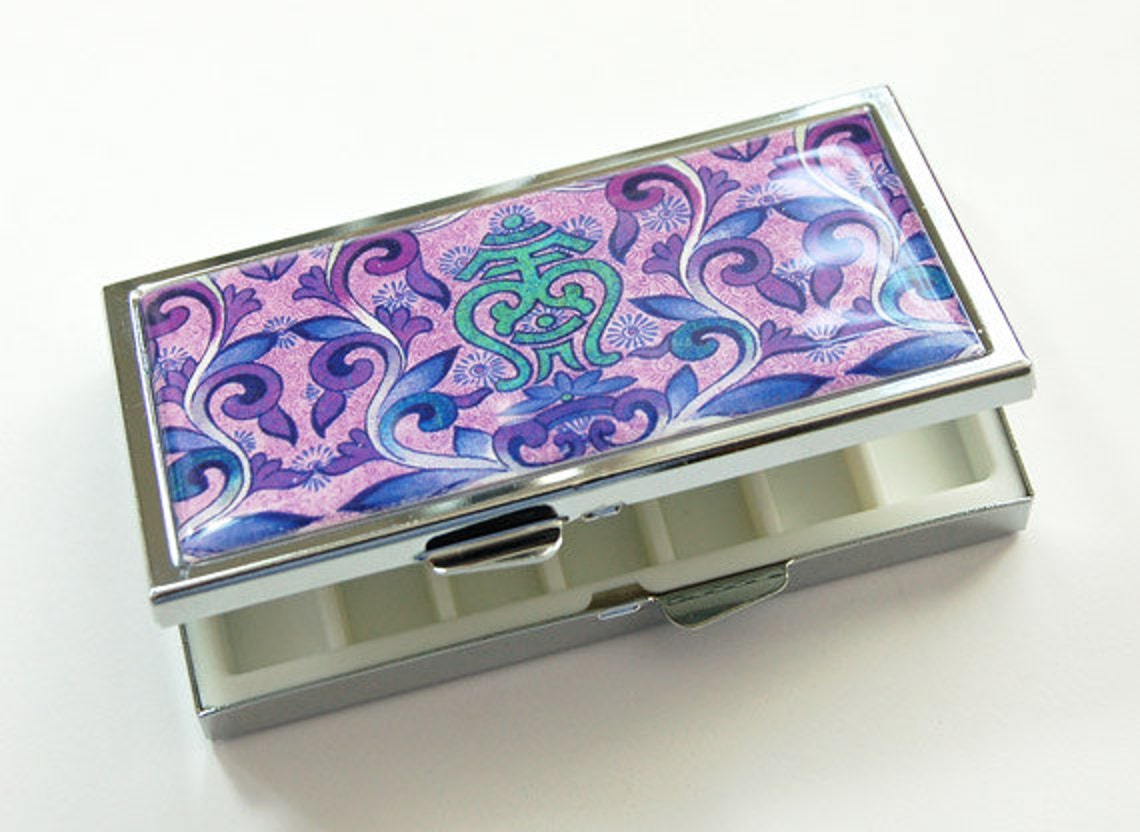 Pill Case 7 Sections 7 Day Purple Case Pill Box Purple - Etsy