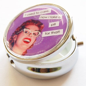 Funny Pill Box, Case, Pill Case, Pill Container, Purple, Humor, Pill ...