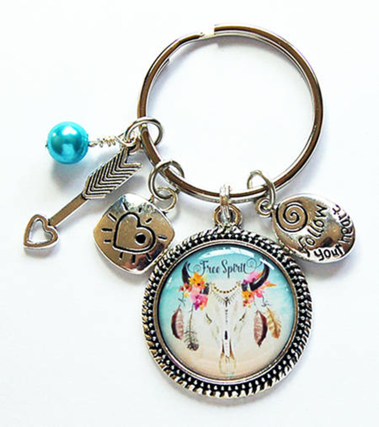 Free Spirit Keychain Keyring Boho Stocking Stuffer Gift - Etsy
