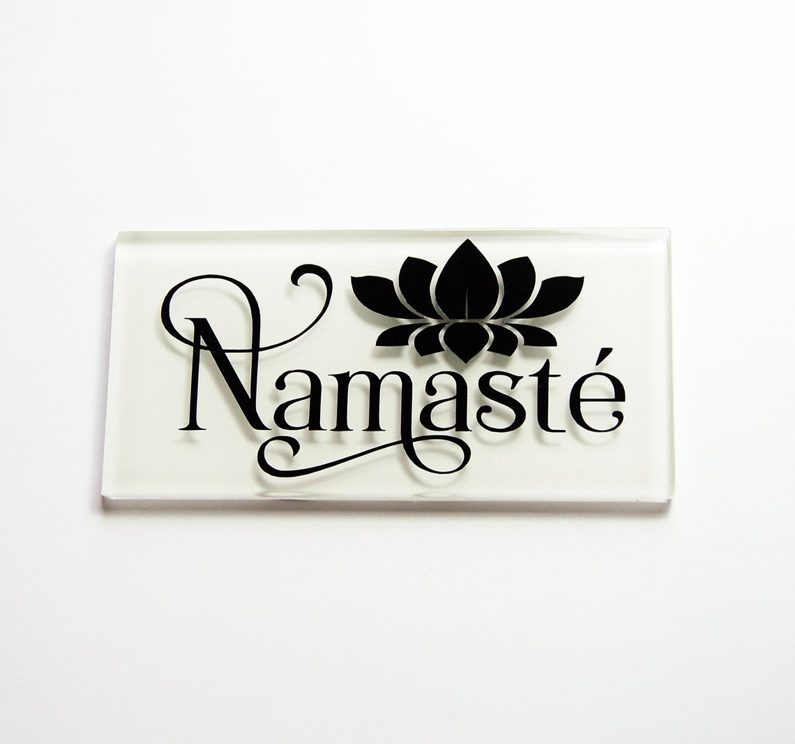Namaste Magnet Glass Refrigerator Magnets Loves Yoga Lotus - Etsy