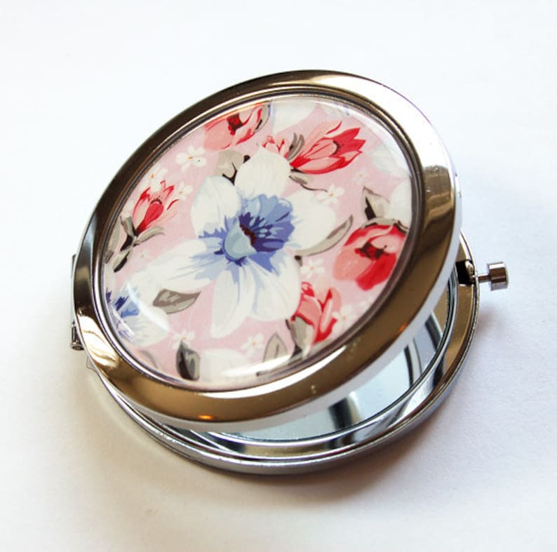 Flower Compact Mirror Flower Mirror Mirror Floral Floral - Etsy