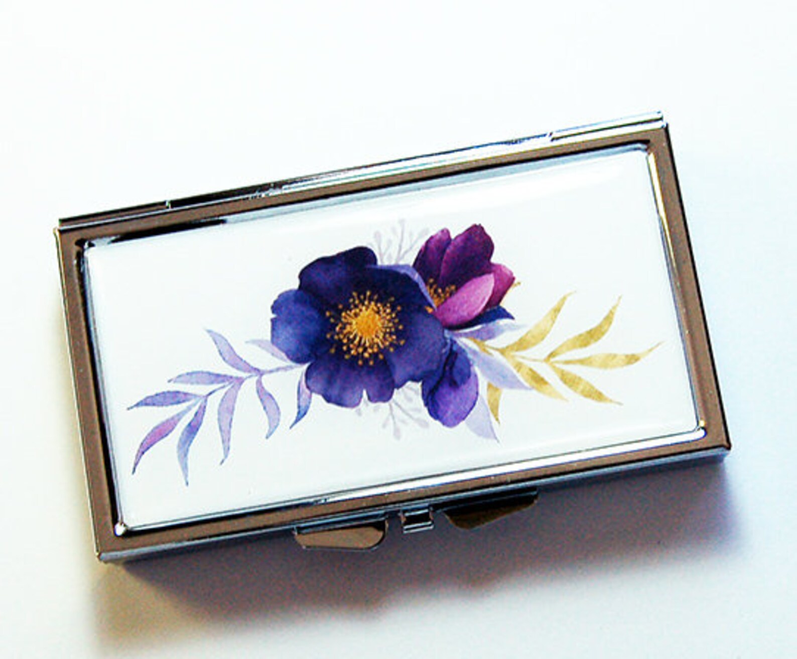 Pretty Floral 7 Day Pill Box in Shades of Purple Pill Case - Etsy