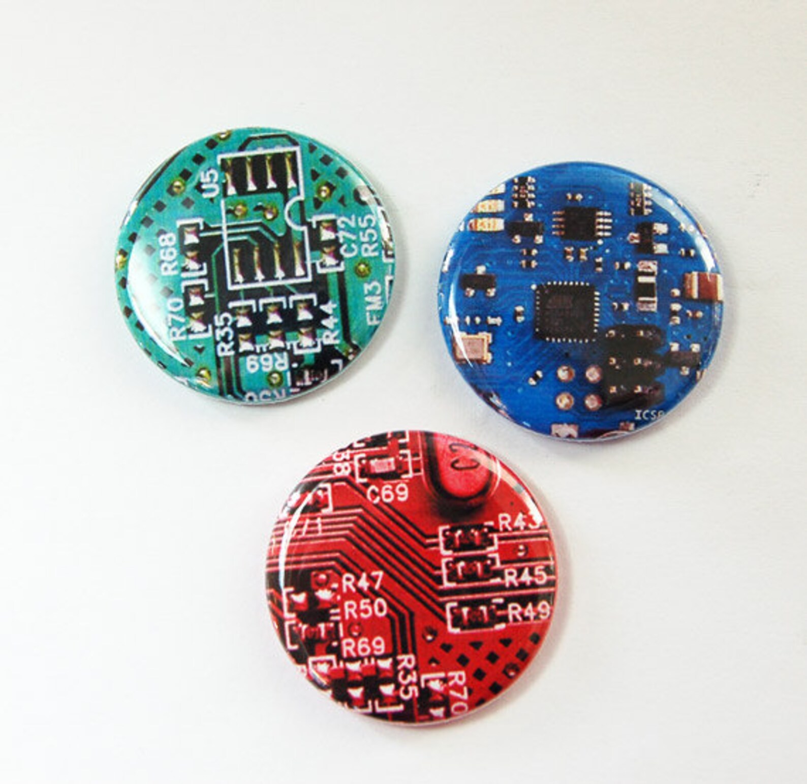 Circuit Board Magnet, Geekery, Gift for Computer Geek, Button Magnets ...