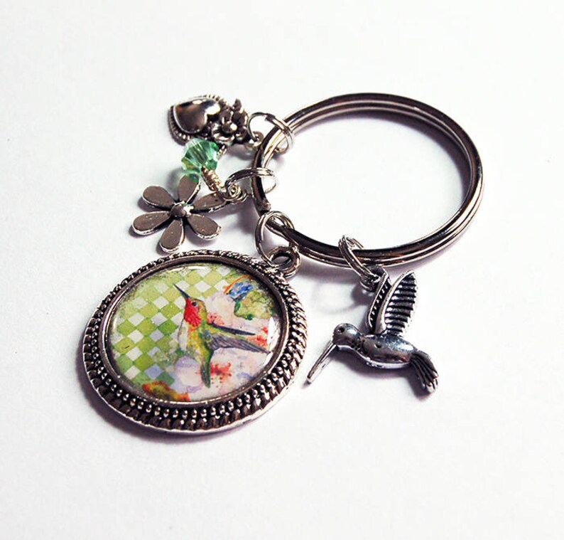 Hummingbird Keychain Cute Keychain Bird Keyring Green | Etsy