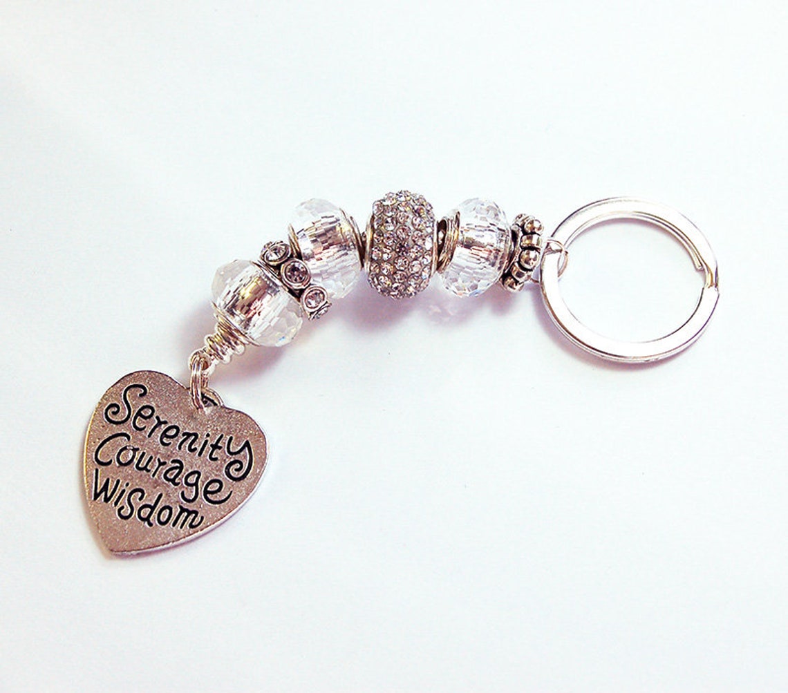 Serenity Courage Wisdom Keyring With Beads and Rhinestones | Etsy