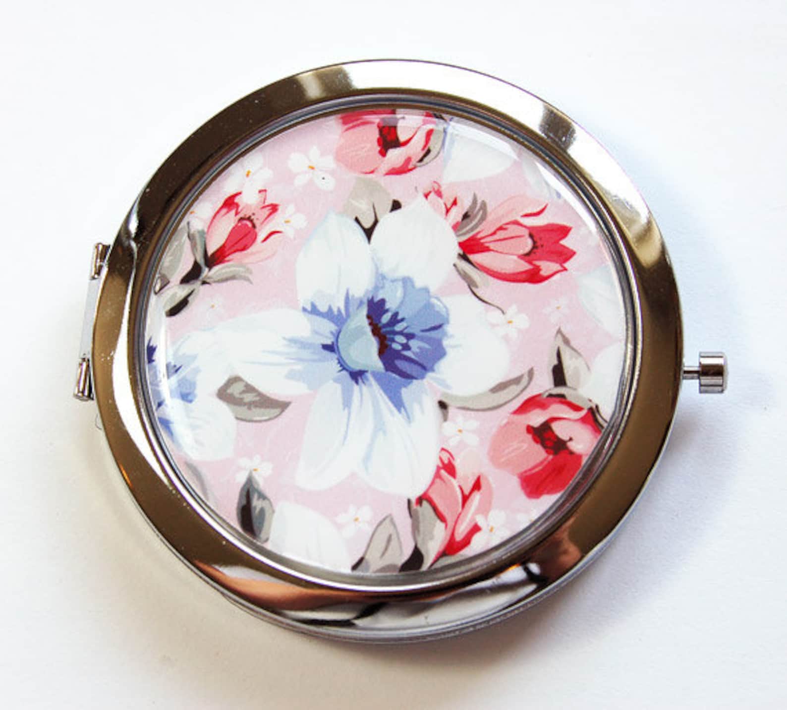 Flower Compact Mirror Flower Mirror Mirror Floral Floral - Etsy