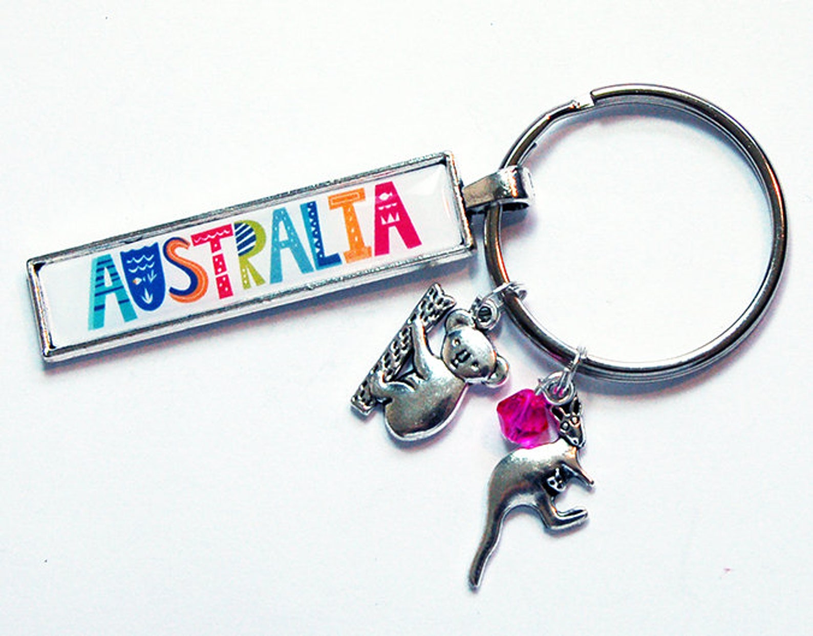 Australia Keyring Keychain With Charms Loves Australia - Etsy