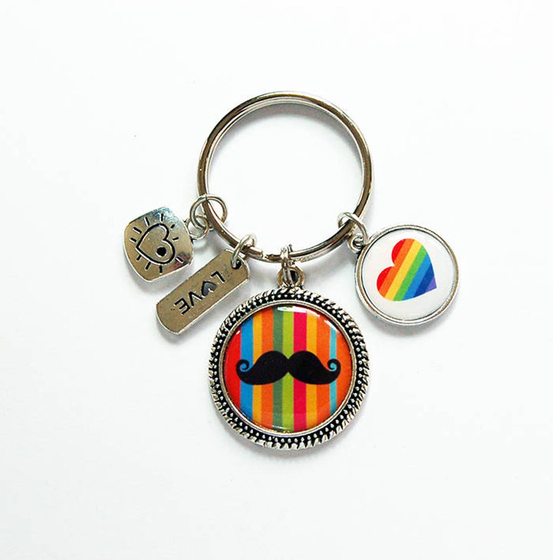 Rainbow Keychain, Rainbow Heart, LGBT Support, LGBTQ, Keychain With ...