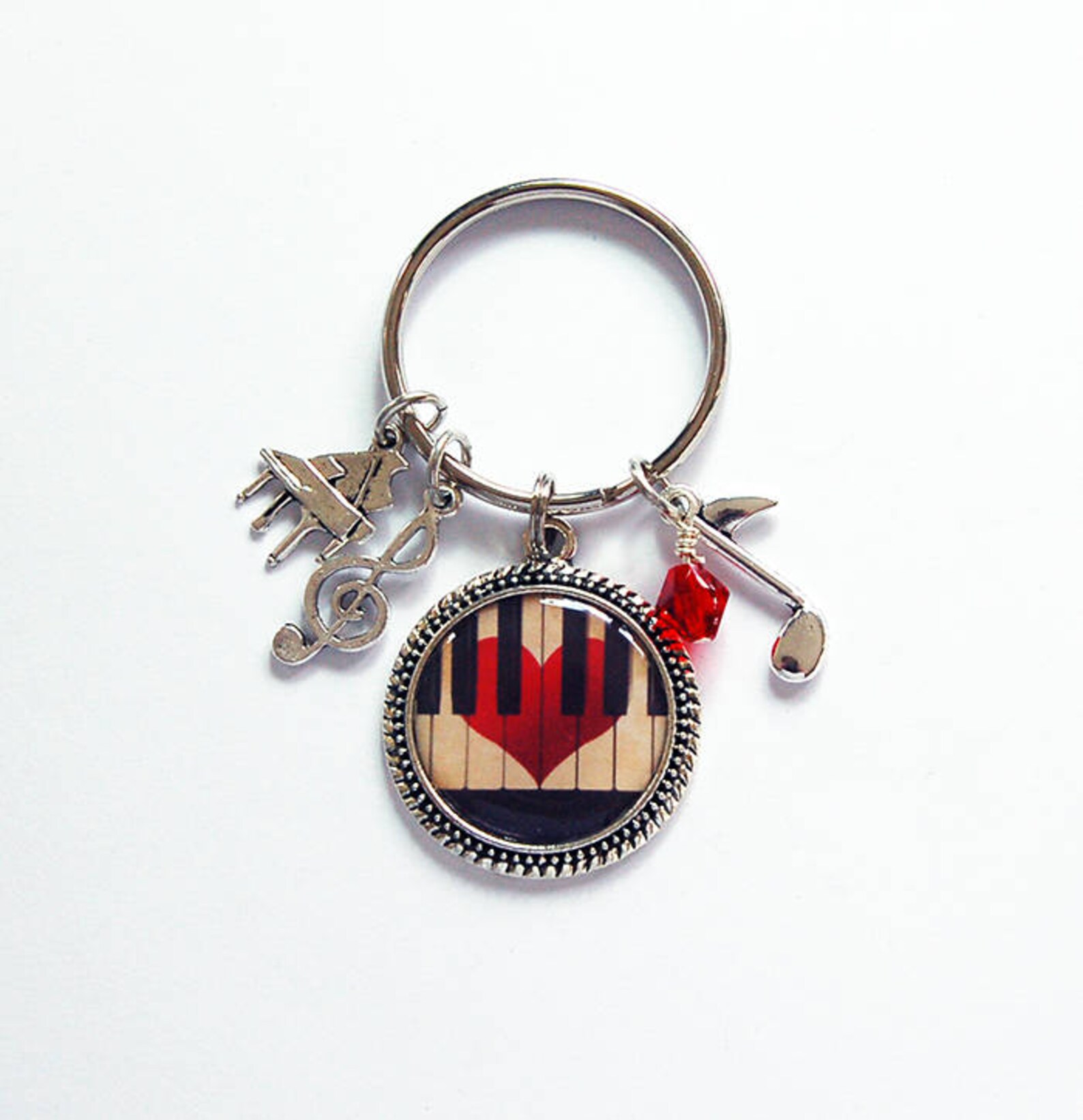 Piano Keychain, Music Keyring, Stocking Stuffer, Keychain With Charms ...