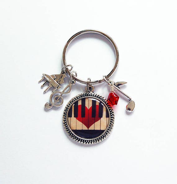 Piano Keychain Music keyring Stocking stuffer Keychain with | Etsy
