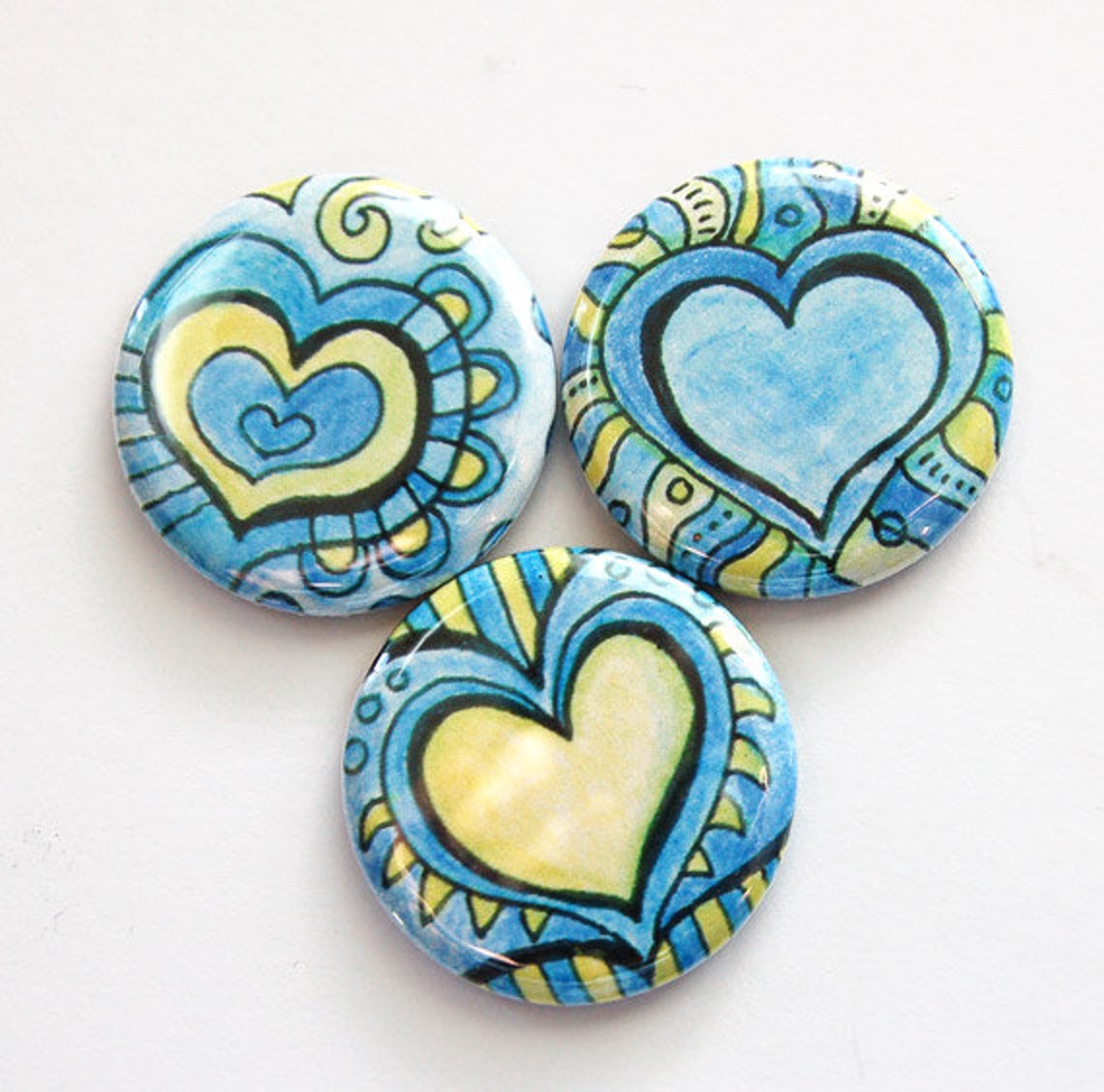 Heart Magnets Magnets Abstract Design Button Magnets | Etsy