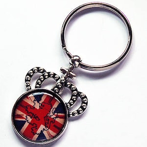 Union Jack Keychain, Crown Keyring, Stocking Stuffer, Gift Under 10 ...