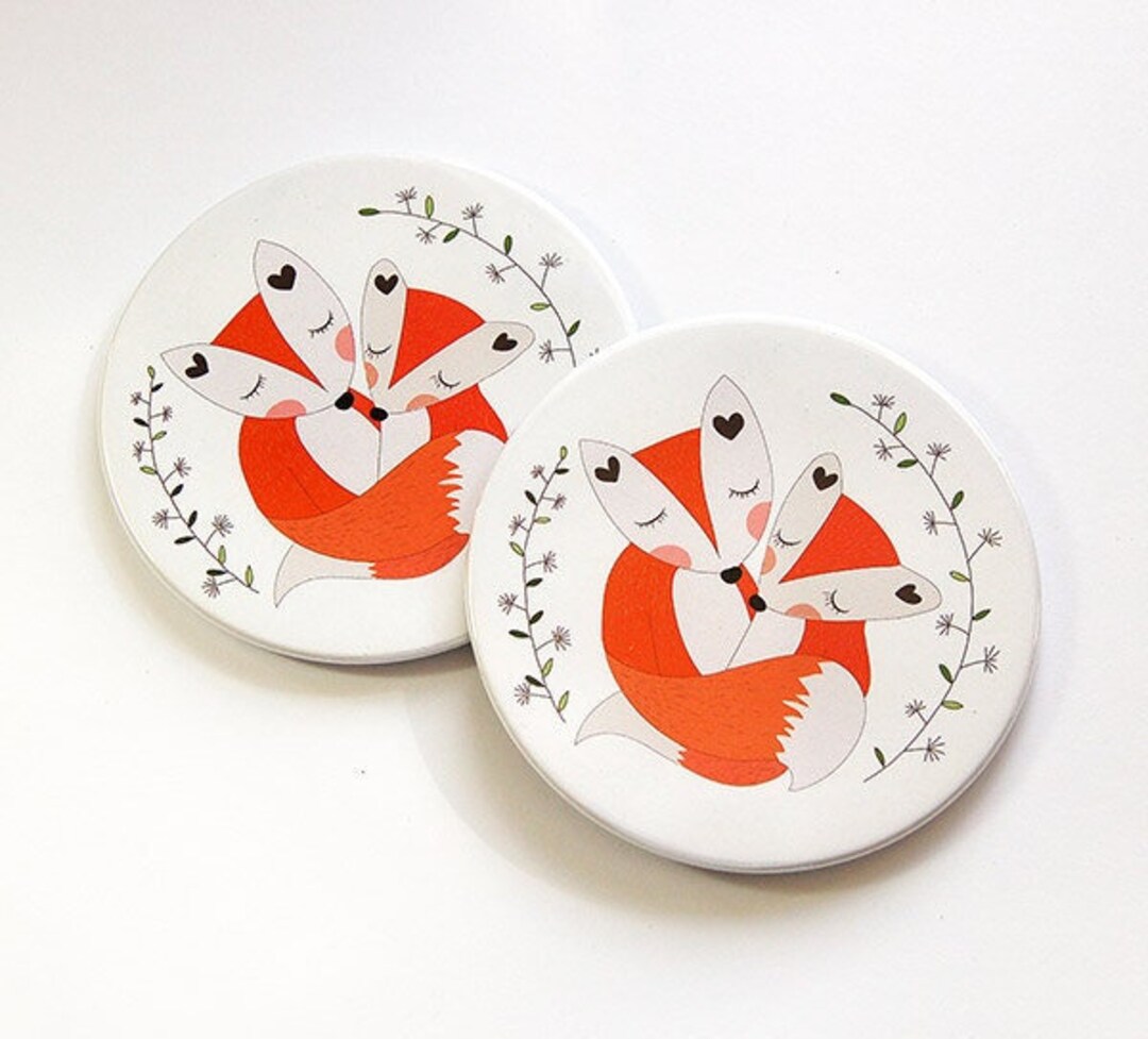 Fox Coasters, Drink Coasters, Coasters, Foxes, Coaster Set, Love ...