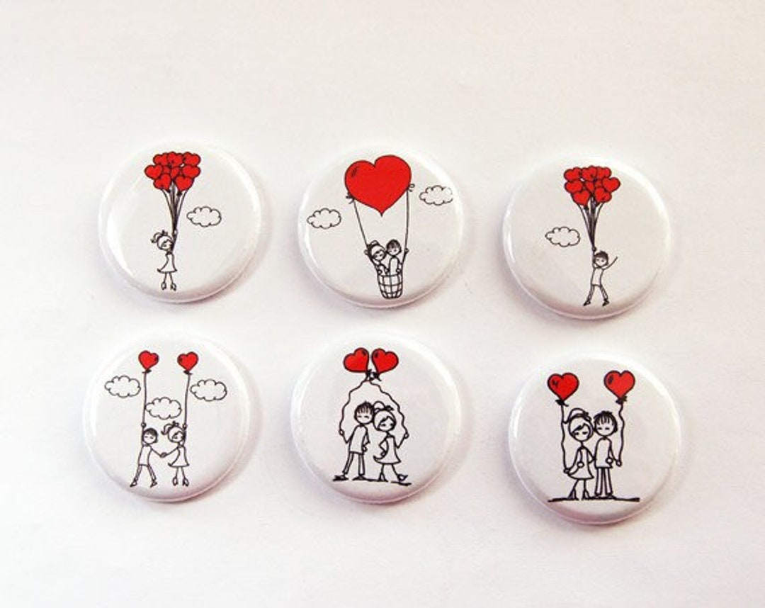 Love Magnets, Valentine Magnets, Button Magnets, Kitchen Magnet, Fridge ...