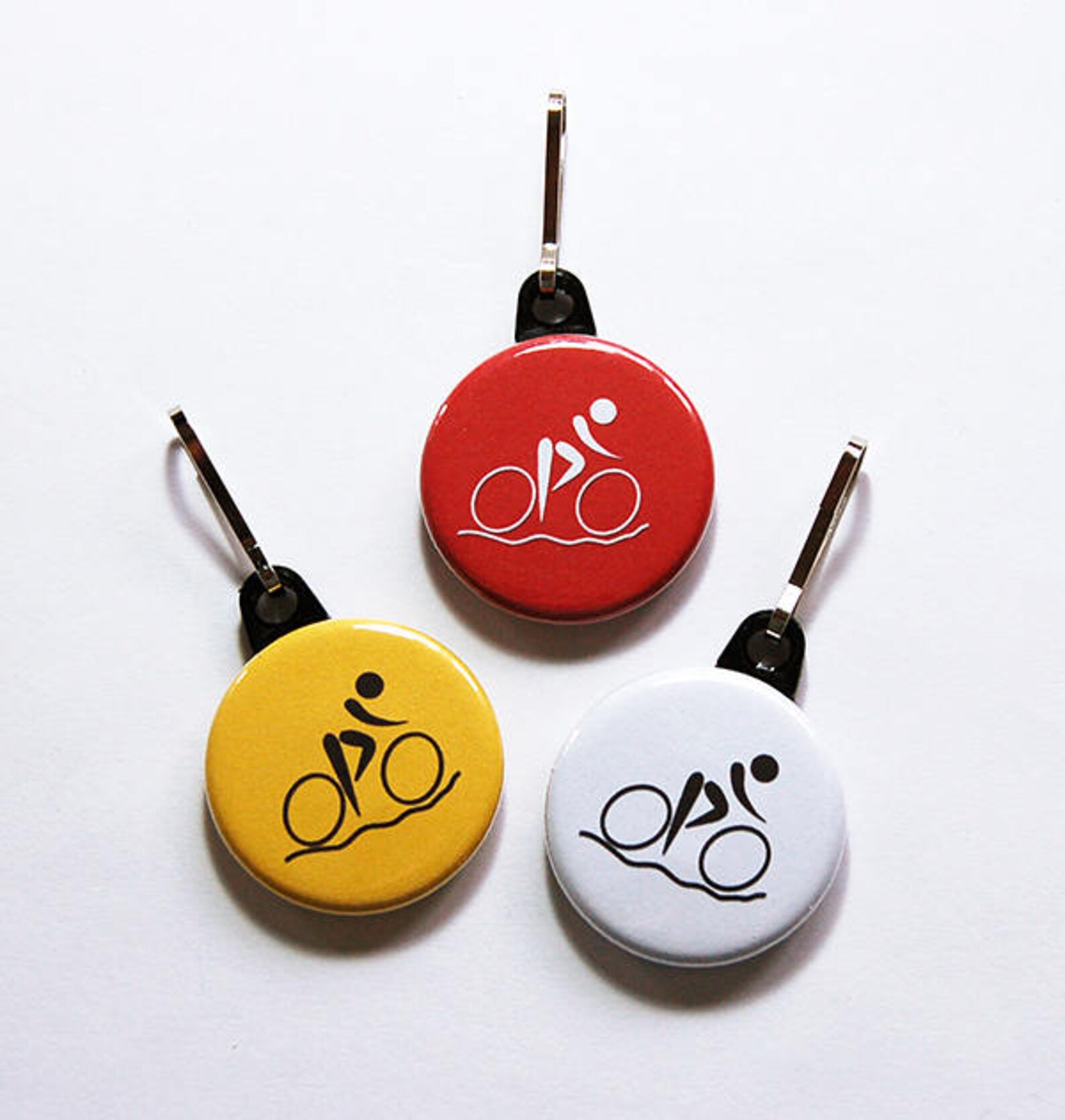 Cycling Bicycle Zipper Charm Cycling Charm Purse Charm - Etsy