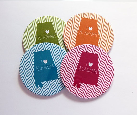 I Love Alabama Drink Coasters Home is Alabama 5065o | Etsy