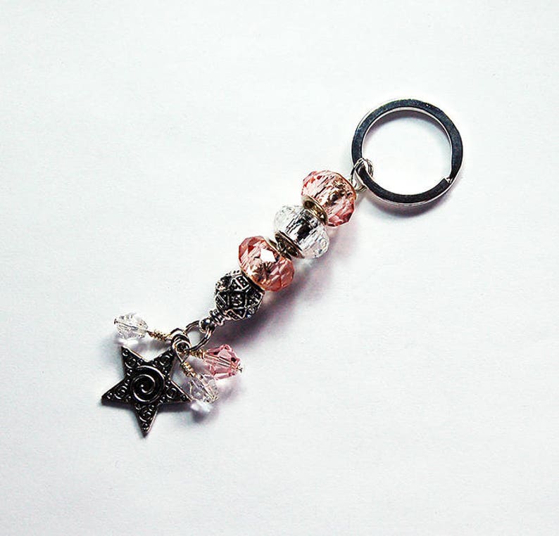 Star Keychain Rhinestone Keyring Blush Pink Handmade Gift - Etsy