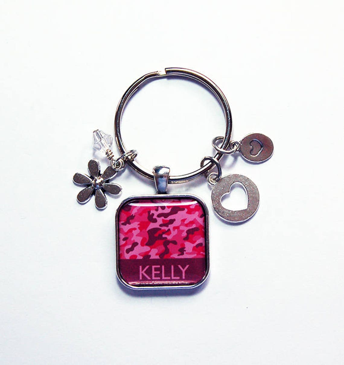 Pink Camo Keychain Personalized Keychain Keyring With Name - Etsy Canada